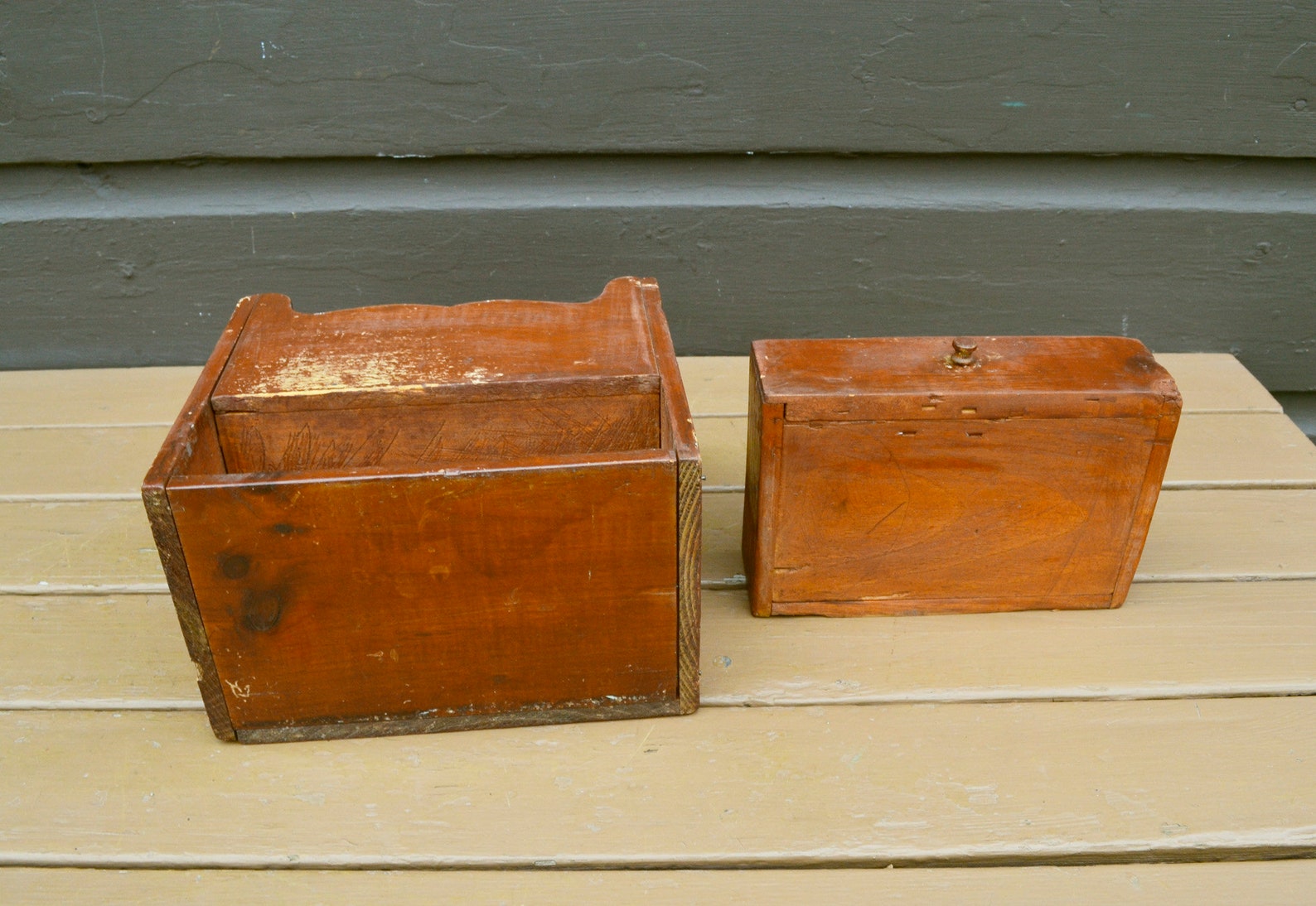 Wooden Candle Box Antique Wall Box Primitive Style Candle - Etsy