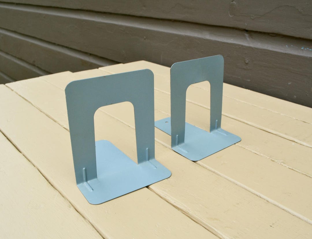 Pair Gray Metal Bookends, Library Bookends, Metal Book Ends - Etsy