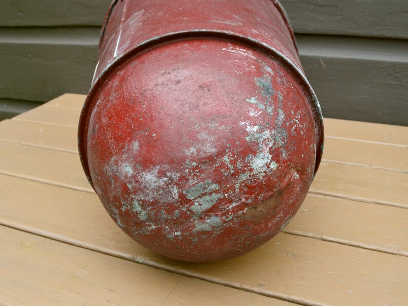 Galvanized FIRE Bucket, Antique Fire Pail, Round Bottom Fire Pail, Sand ...
