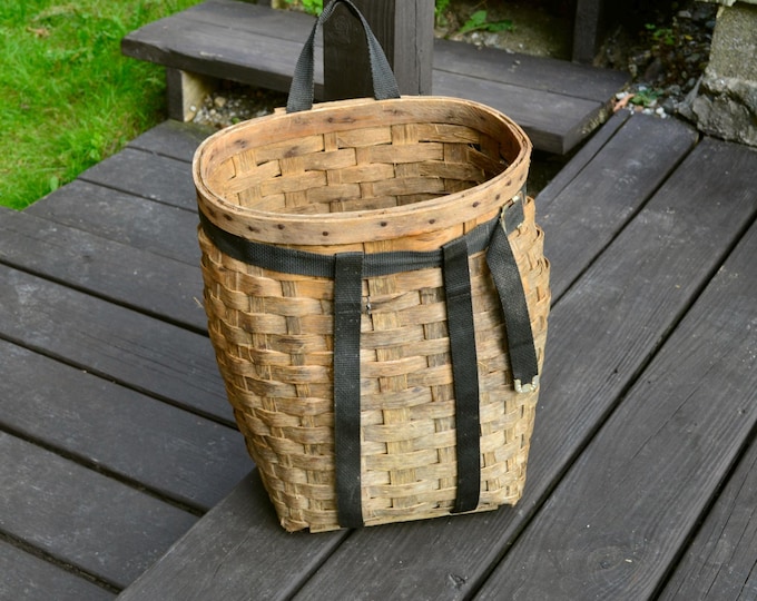 Oak Pack Basket, Small Trapper Pack, Ash Wood Backpack Basket, Storage ...