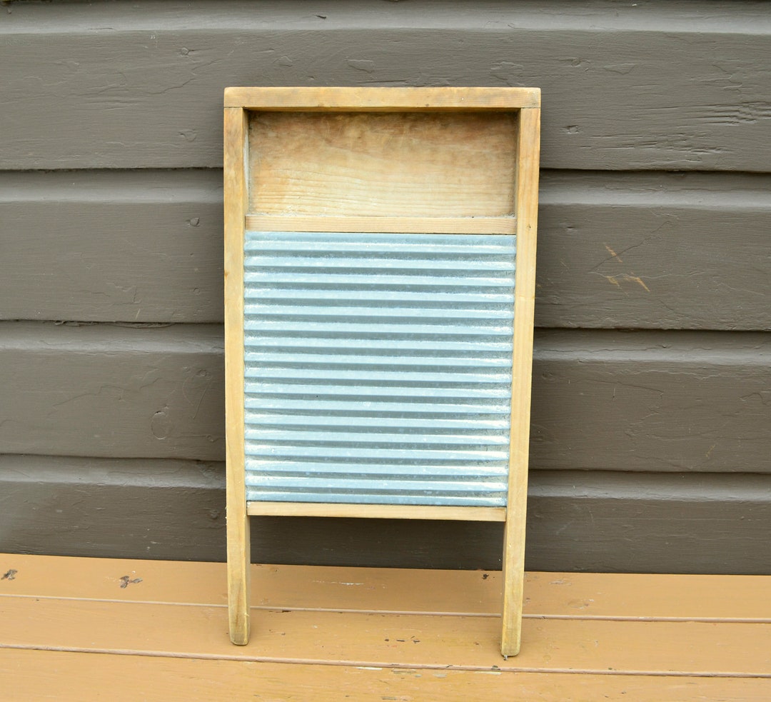 Old Washboard, Large Antique Wood and Galvanized Metal Washing Board - Etsy