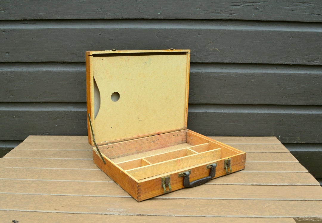 Artist Paint Box, Paint Box, Vintage Wooden Storage Box, Divided Wood ...