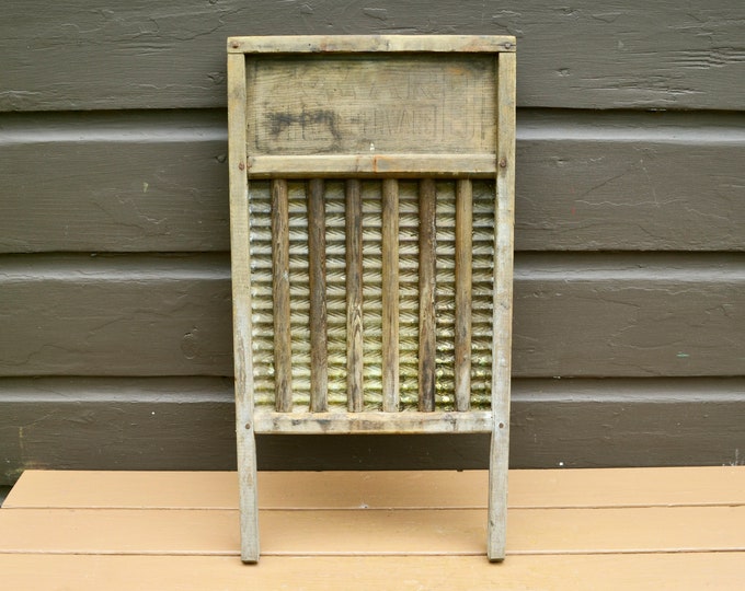 Old Howard Woodenware Washboard, Vintage Wood and Brass Washing Board ...