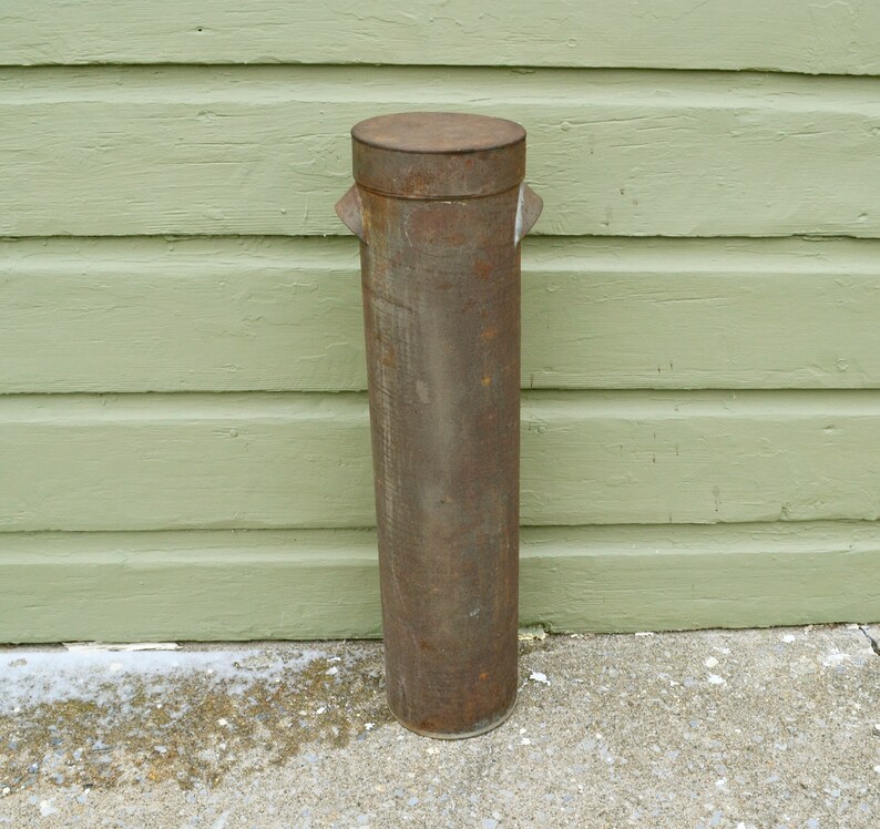 Tin Map Tube Vintage Blueprint Case Metal Map Case | Etsy