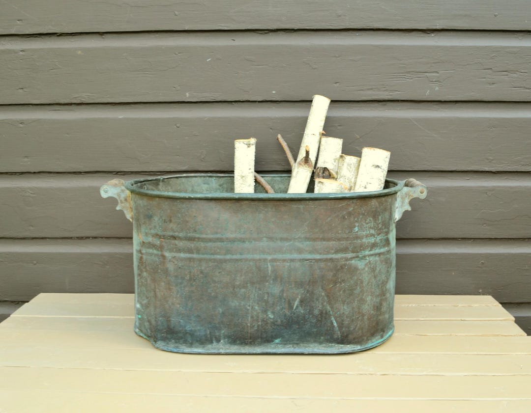 Large Copper Boiler, Antique Canning Boiler, Copper Kindling Box ...