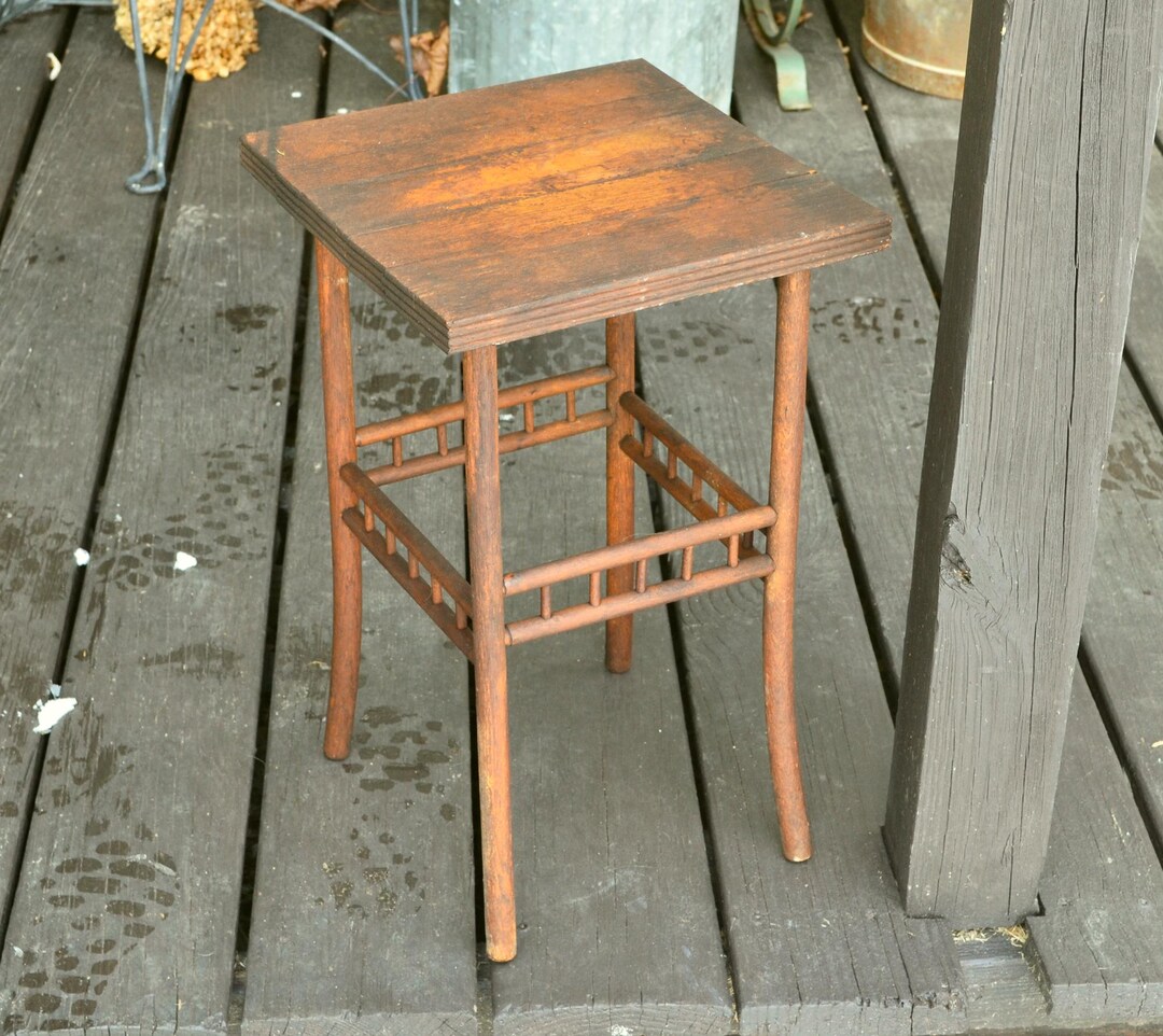 Wood Plant Stand, Antique Rustic Small Table - Etsy