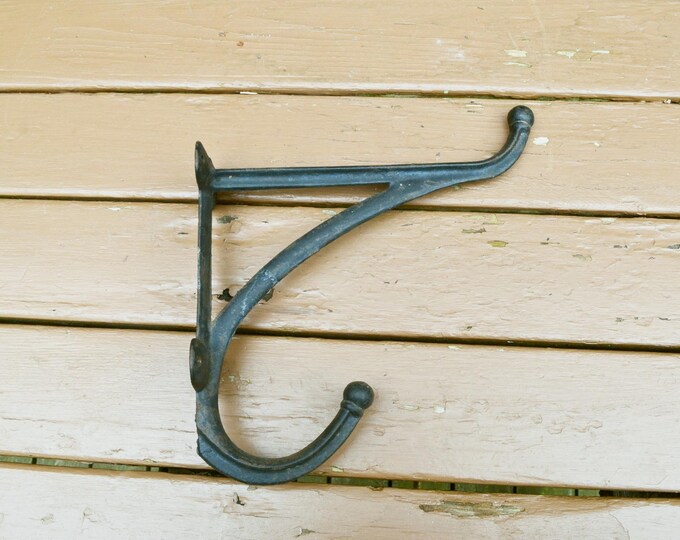 Large Cast Iron Wall Hook, Vintage Cast Iron Wall Hook, Black Iron Coat Hook - Etsy