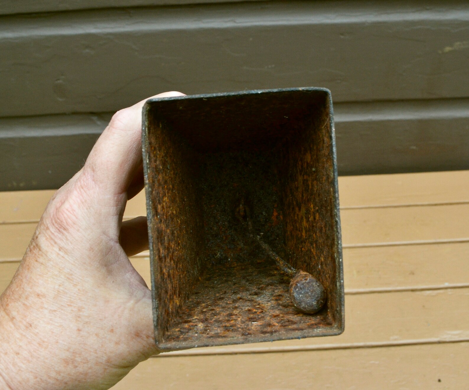 Vintage Metal Bell Rusty Box Bell Heavy Hand Bell - Etsy