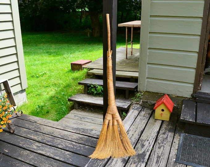Large Sweeping Broom, Vintage Straw Broom, Halloween Broom, Hearth ...
