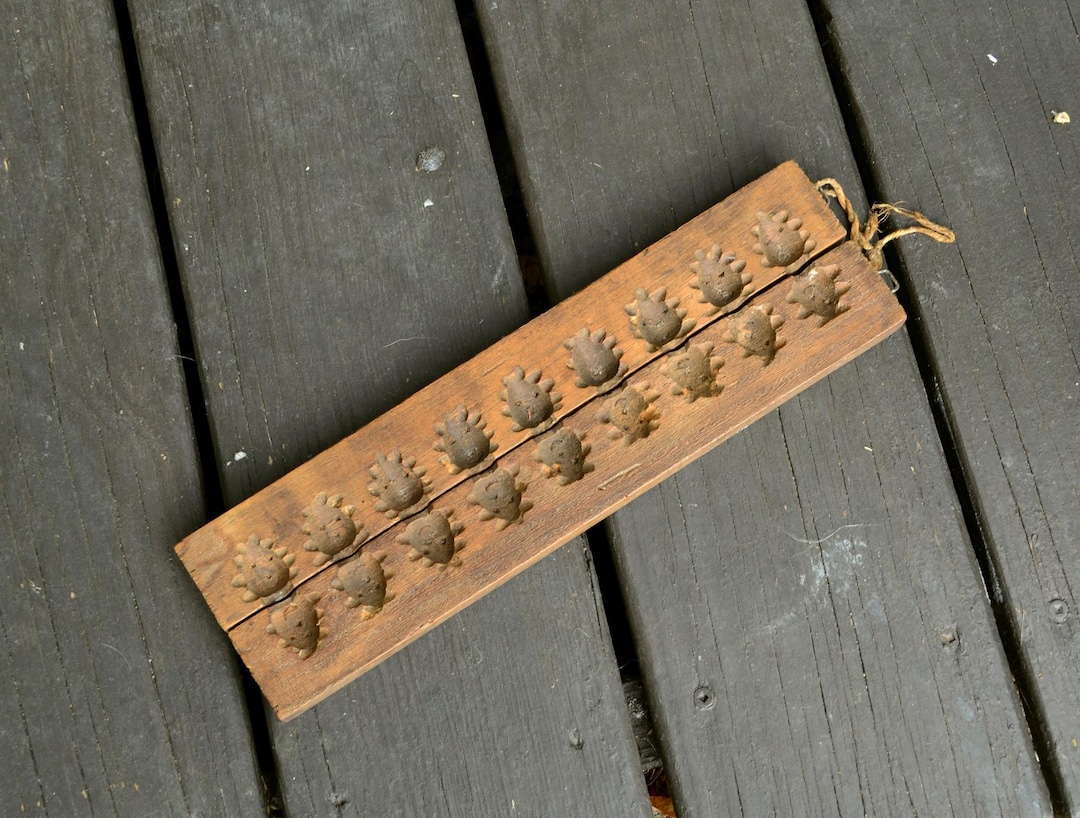 Antique Candy Mold, Wooden Maple Sugar or Sugar Mold, Primitive 2 Part ...