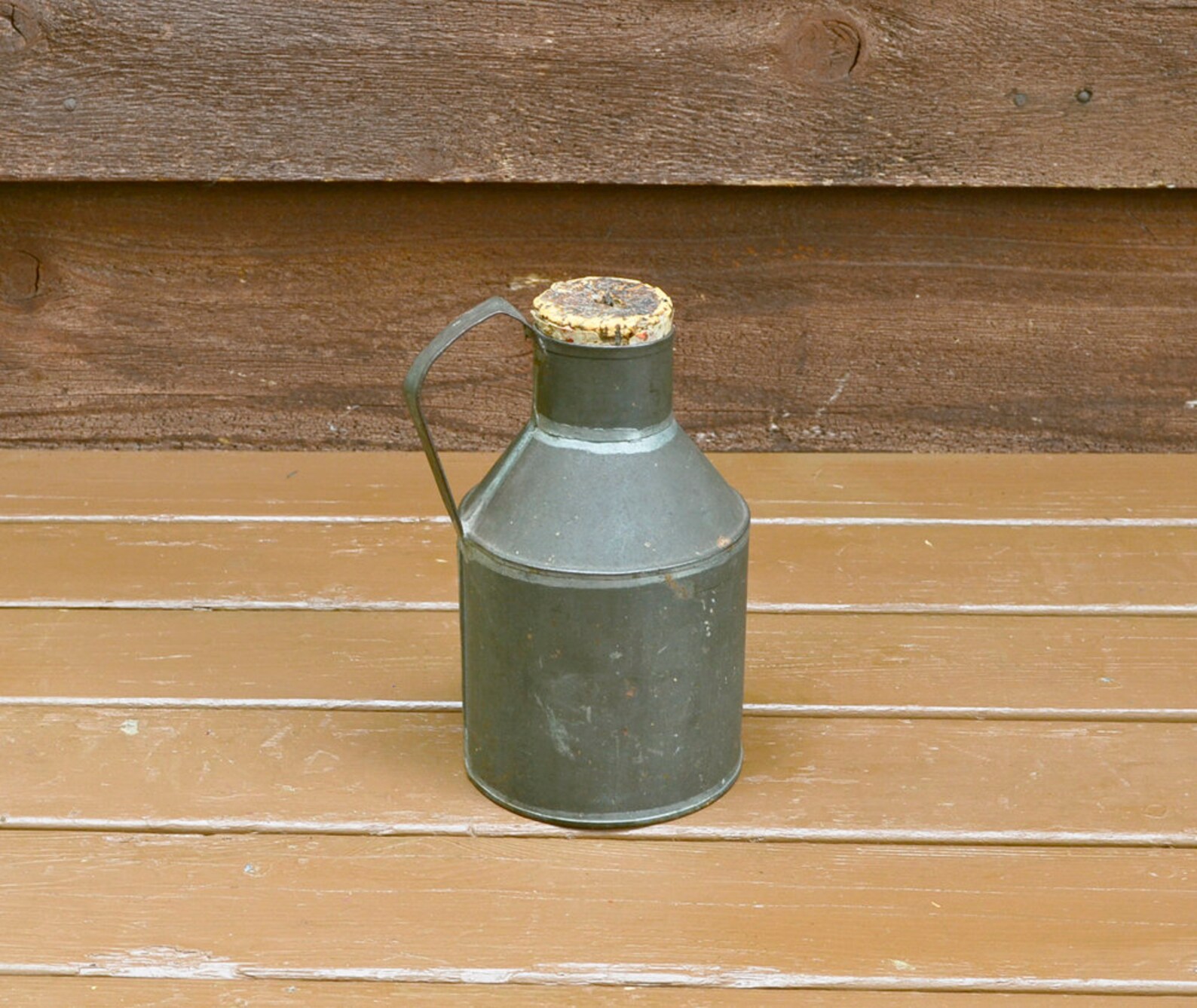 Tin Jug, Antique Soup Can, Vintage Lunch Can, Rustic Vase, Tinware ...