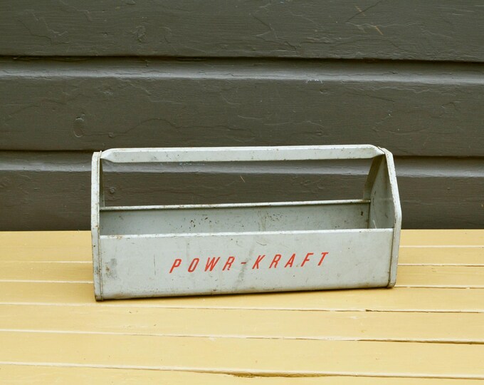 Old Metal Tool Tote, Vintage Power Kraft Tool Tray, Metal Tool Caddy ...