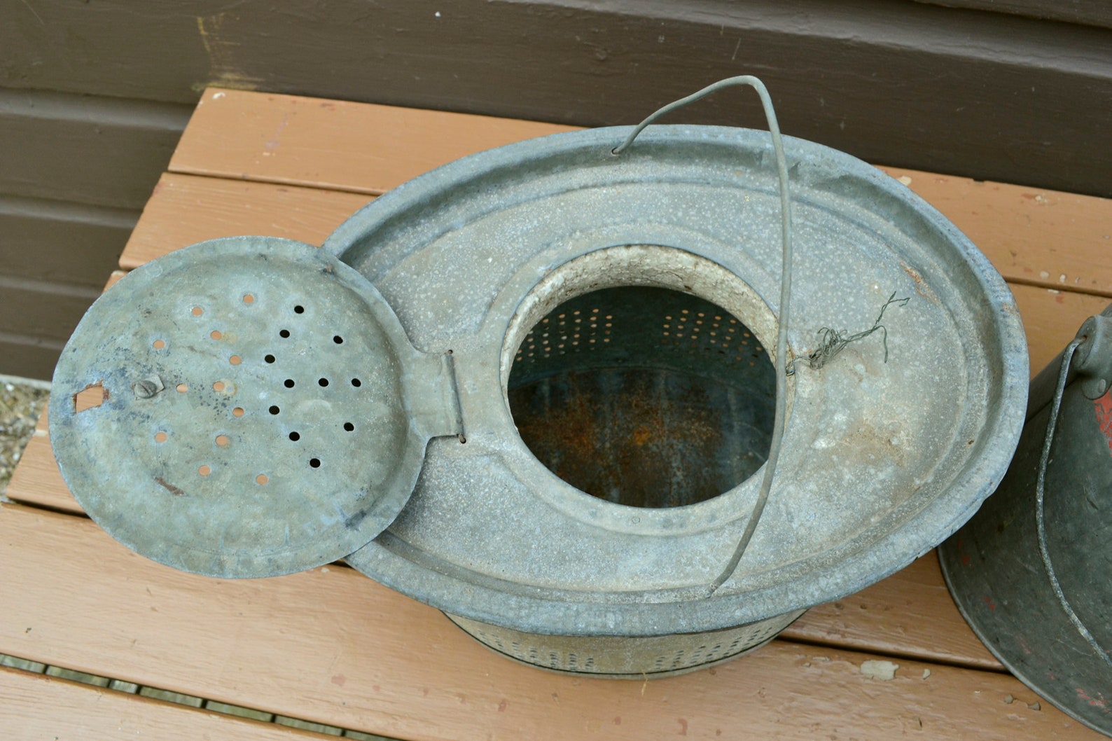 Galvanized Minnow Bucket Vintage Oval Bait Bucket Large Bait - Etsy