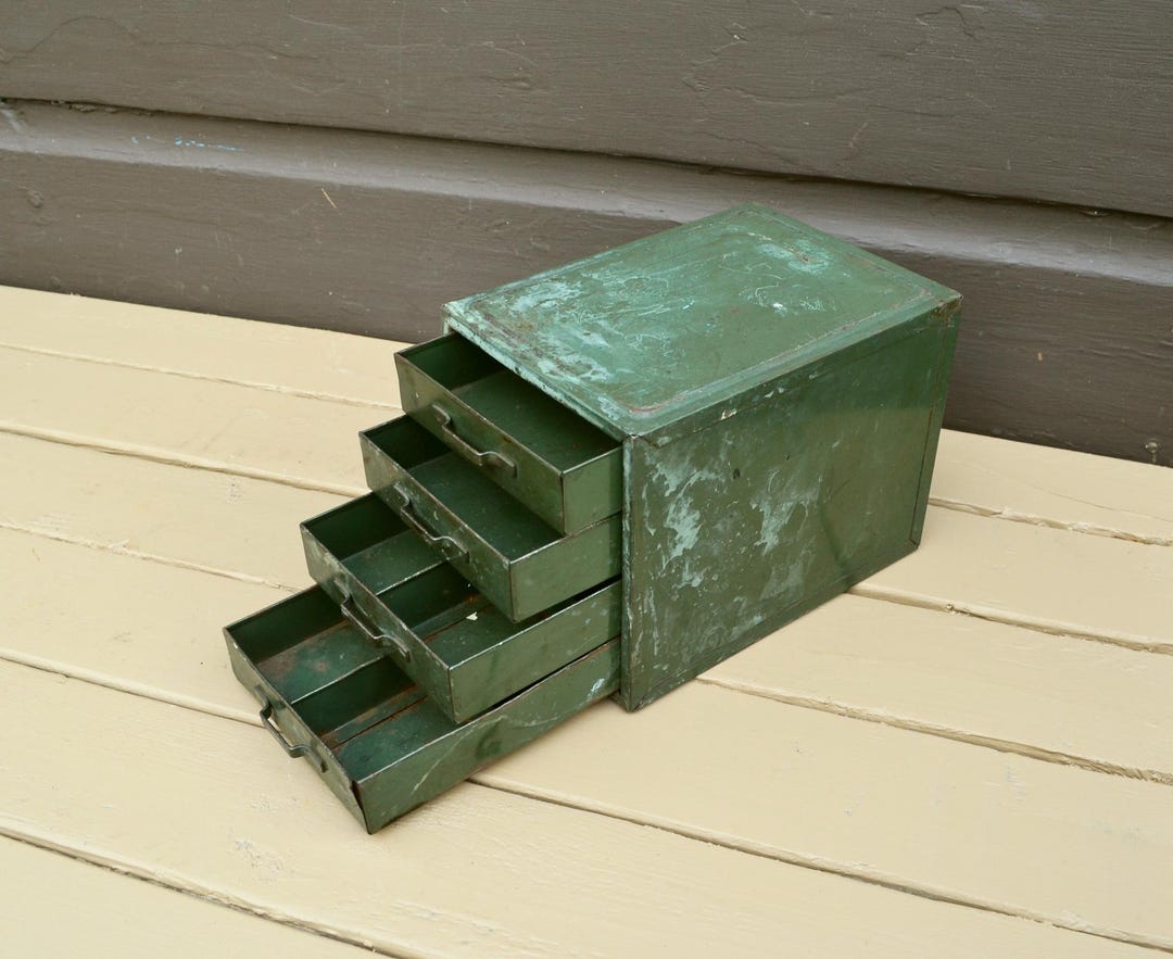 Small Metal Parts Box, Industrial Storage Box, Small Tool Cabinet - Etsy
