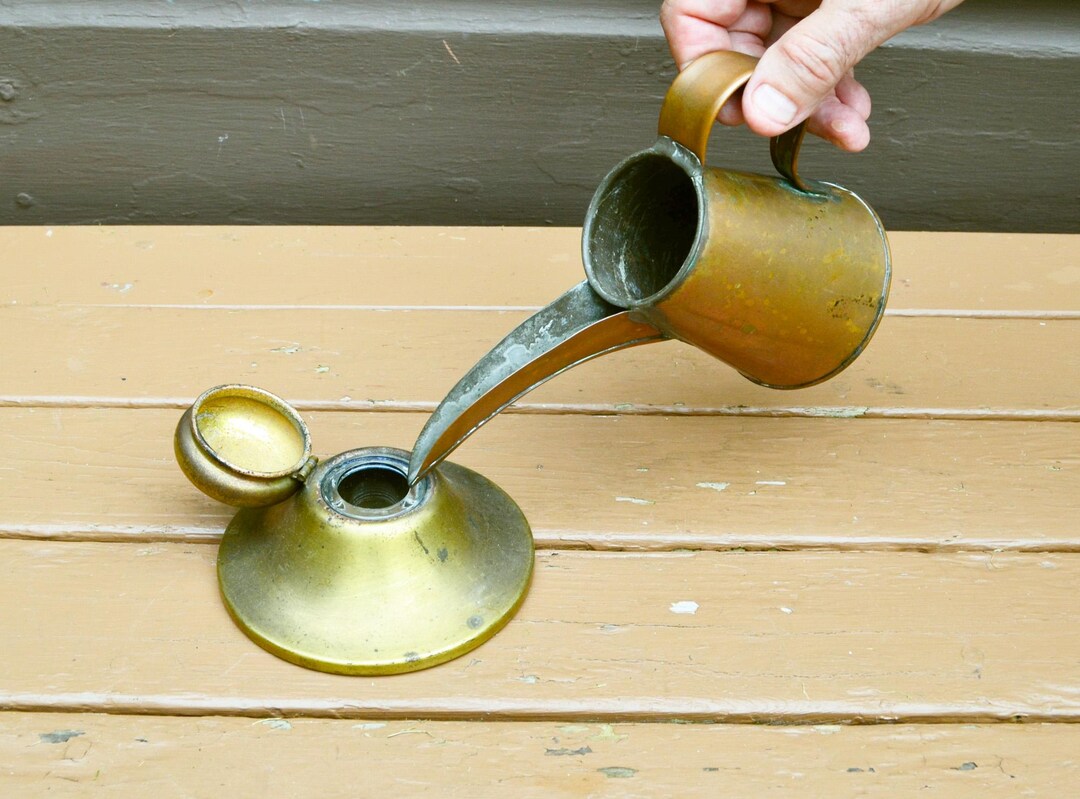Copper Ink Pitcher, Antique Long Spout Copper Pitcher, Inkwell Refill ...