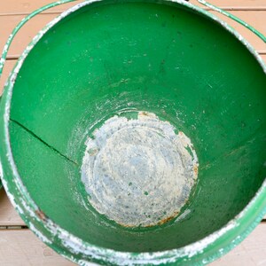 Painted Enamel Bucket, Antique Chamber Pot, Green Painted Covered Pail ...
