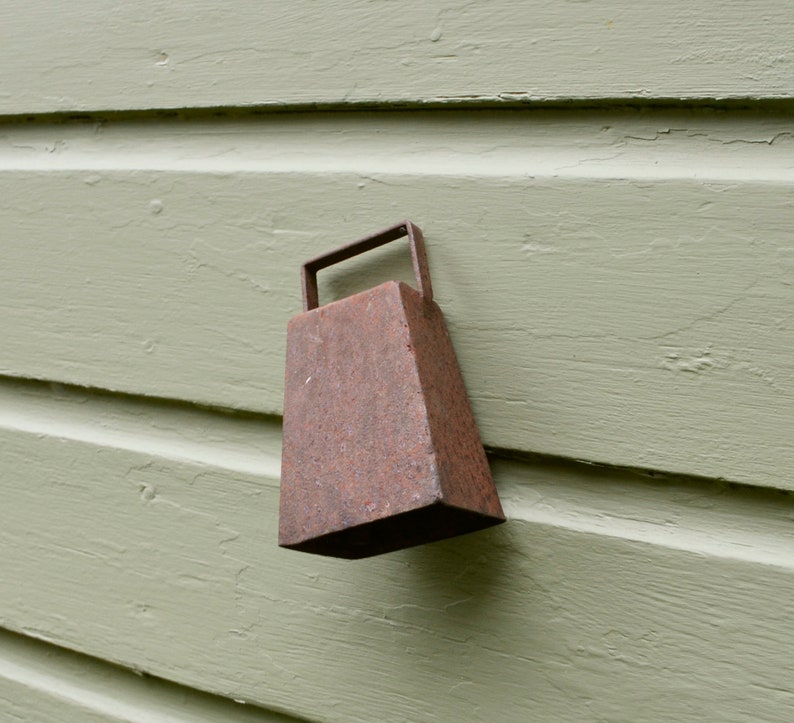 Vintage Metal Bell Rusty Box Bell Heavy Hand Bell | Etsy