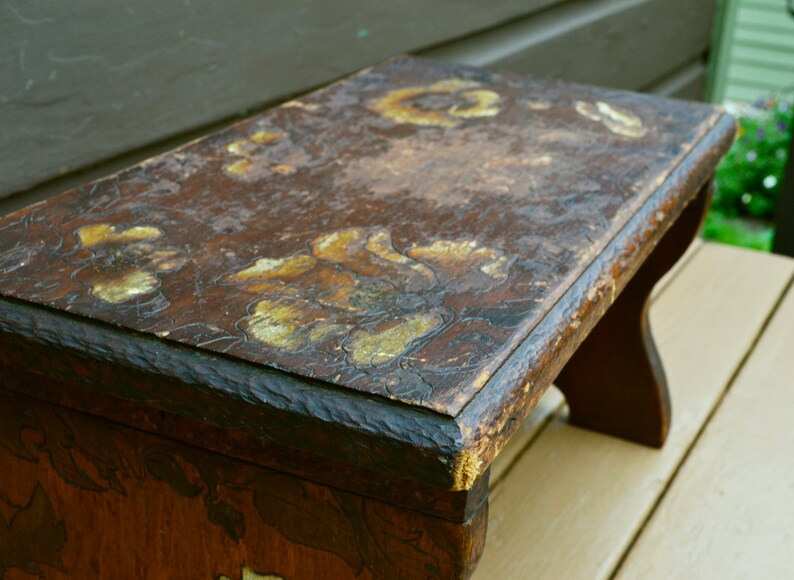 Living Room Furniture Furniture Benches & Trunks Floral Pyrography ...