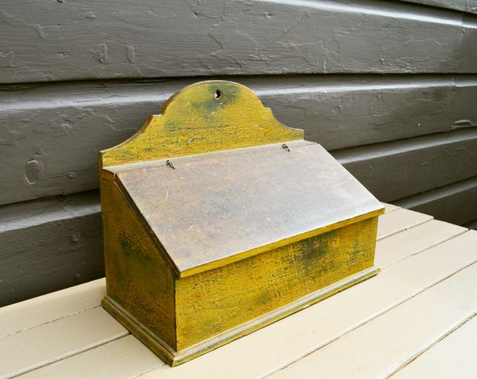 Primitive Wooden Bread Box, Vintage Bread Keeper, Reproduction Pantry ...