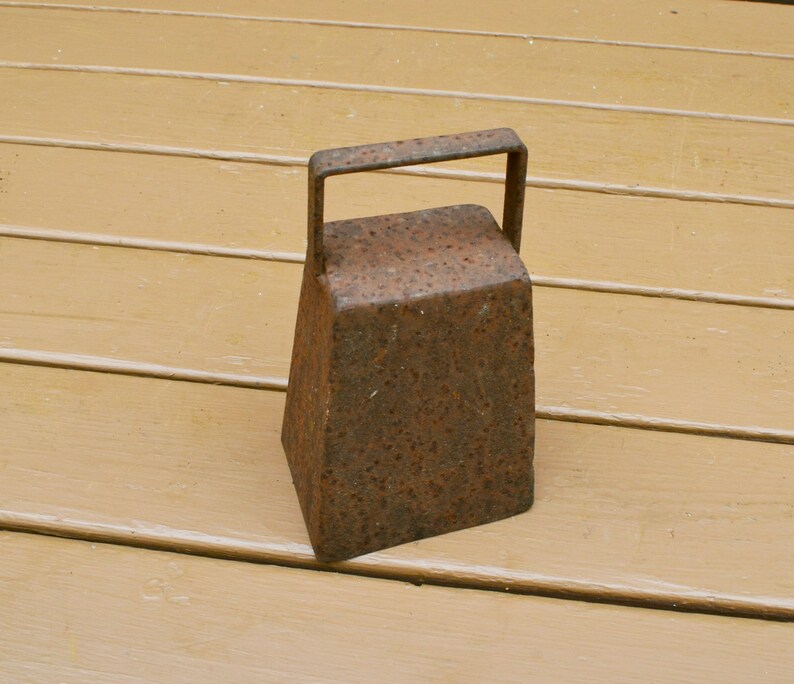 Vintage Metal Bell Rusty Box Bell Heavy Hand Bell | Etsy