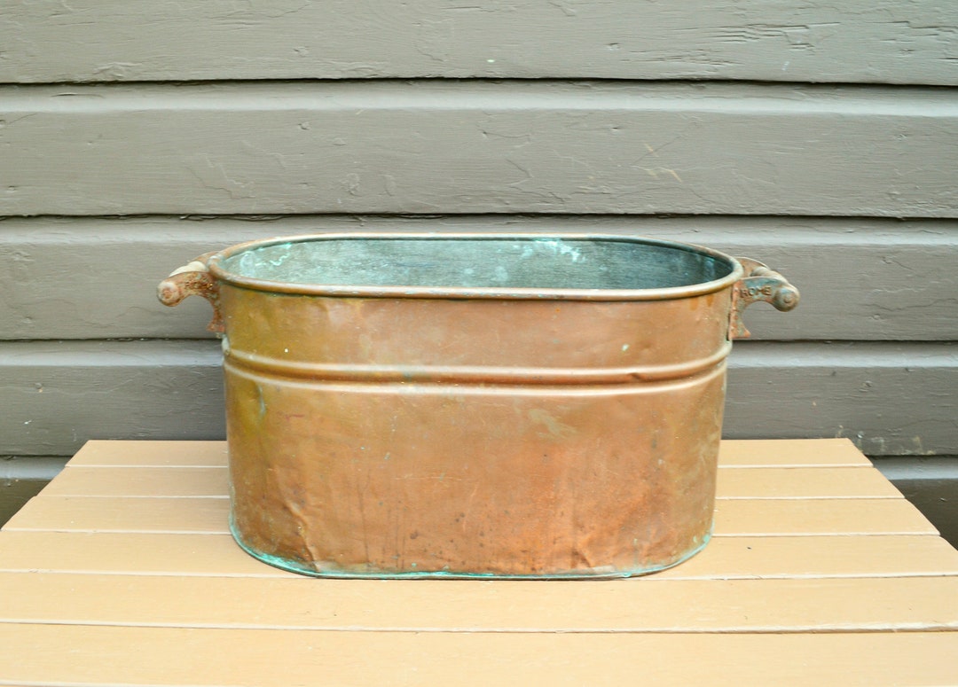 Large Copper Boiler, Antique Canning Boiler, Copper Kindling Box ...