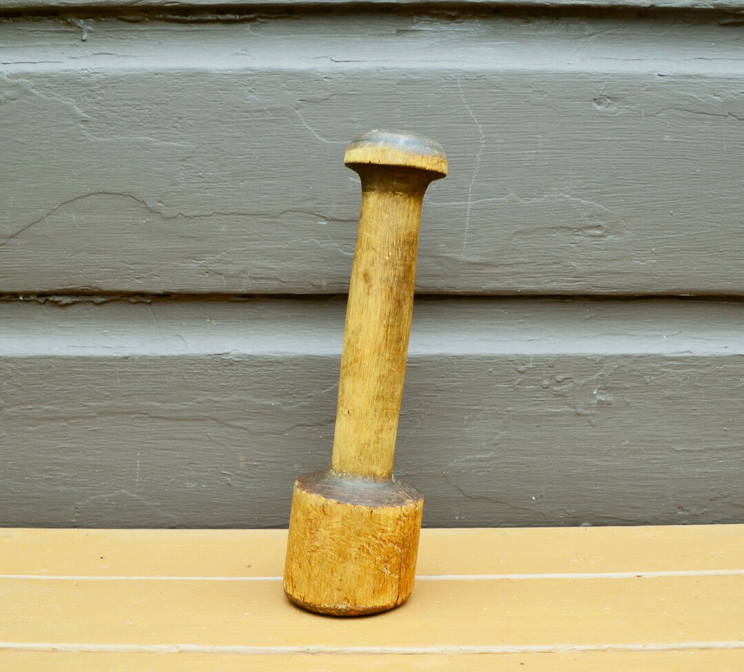 Primitive Wood Masher, Antique Carved Bowl Masher, Wooden Kitchen ...