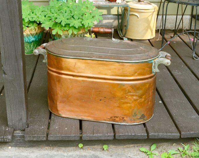Large Copper Boiler, Vintage Copper Canning Tub, Antique Canning Boiler ...