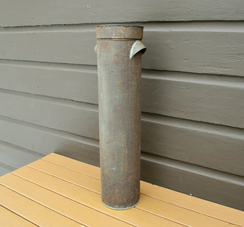 Tin Map Tube Vintage Blueprint Case Metal Map Case | Etsy