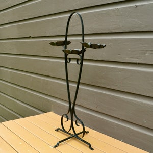 Wrought Iron Plant Stand, Beautiful Vintage Flower Stand, Rustic Metal ...