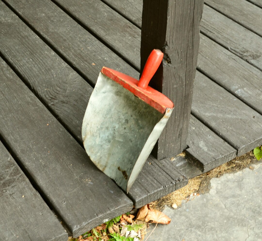 Handmade Scoop, Farm Feed Scoop, Red Rustic Wood and Galvanized Metal ...