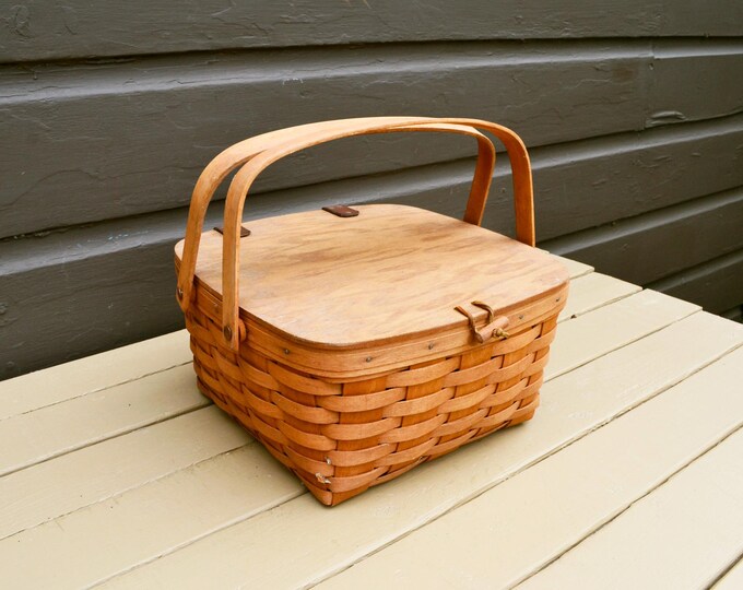 Pie Basket, Vintage Longaberger Double Pie Storage Basket, Pie Carrying ...