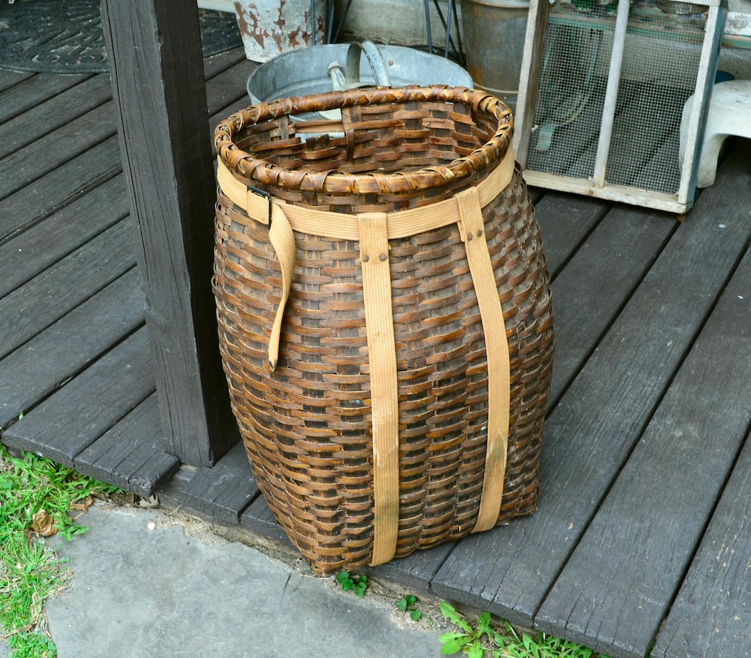 Old Ash Pack Basket, Adirondack Basket, Trapper Pack, Fishing Basket ...