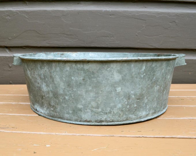 Vintage Galvanized Pan, Old Metal Basin, Large Galvanized Basin - Etsy