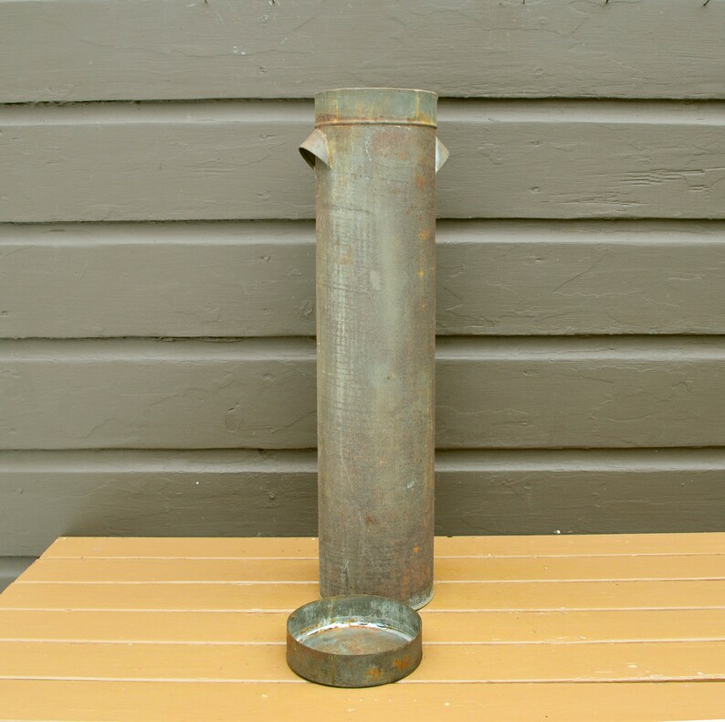 Tin Map Tube Vintage Blueprint Case Metal Map Case | Etsy