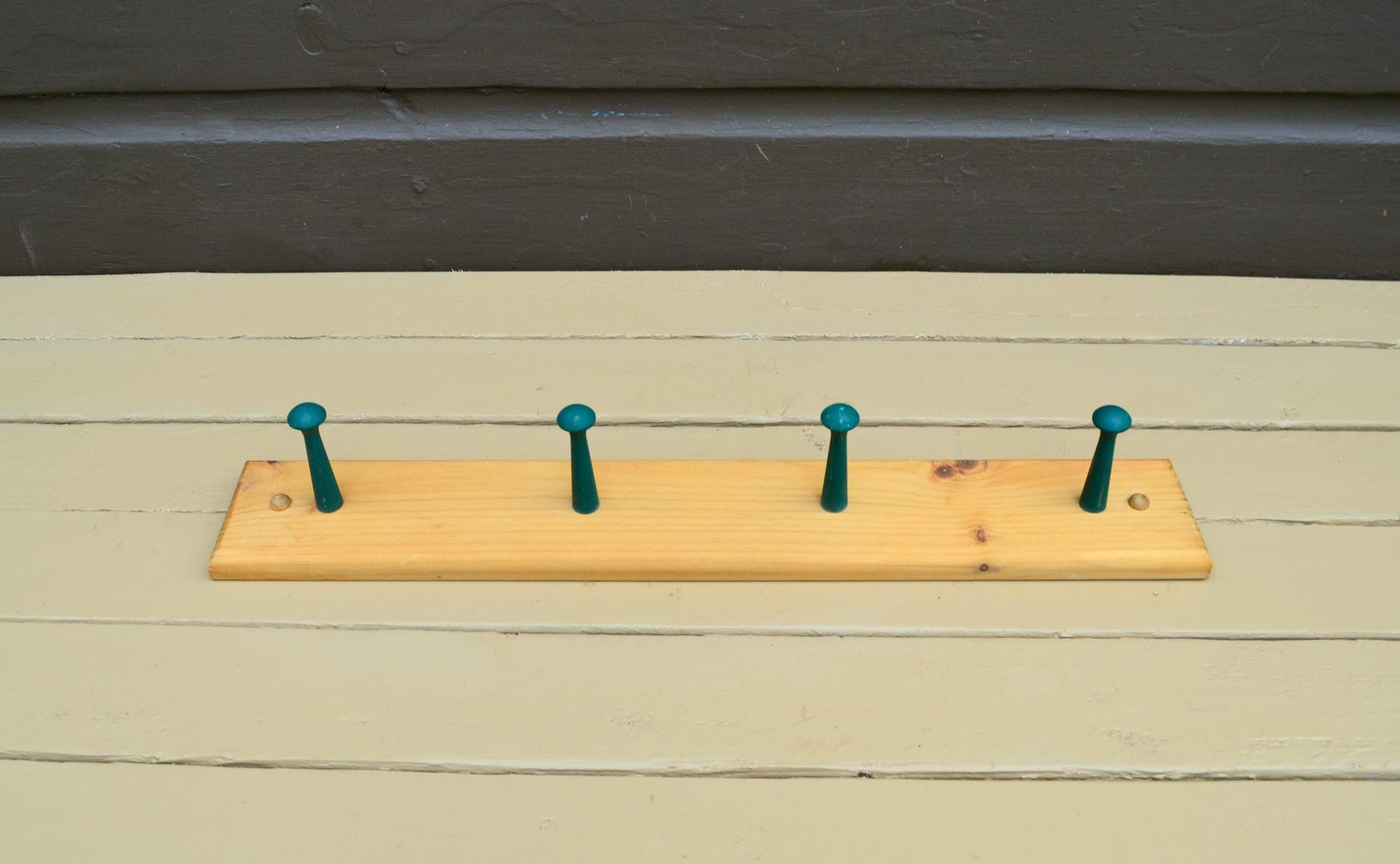 Wooden Peg Rack, Cottage Coat Rack, Vintage Hat and Coat Rack - Etsy
