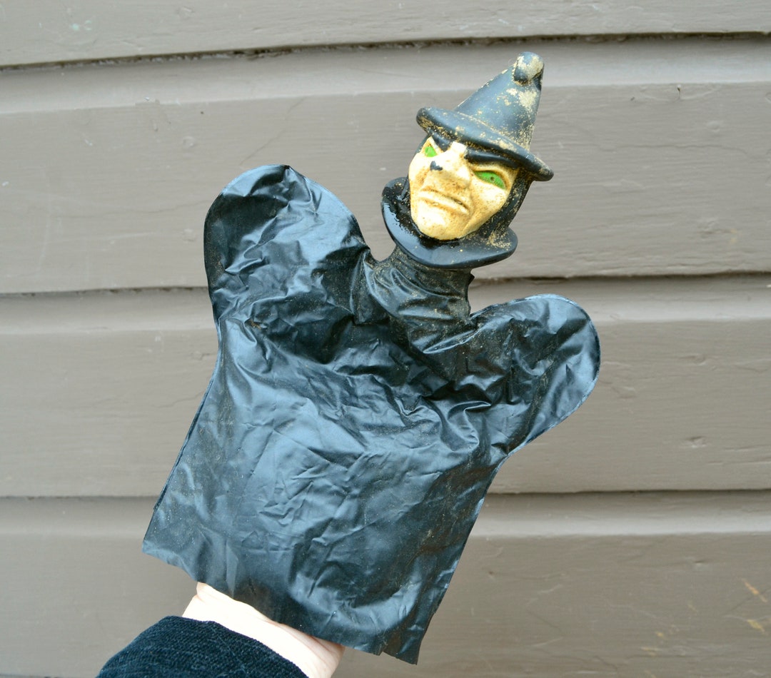 Vintage Halloween Witch Puppet, Rubber Headed Witch Hand Puppet - Etsy