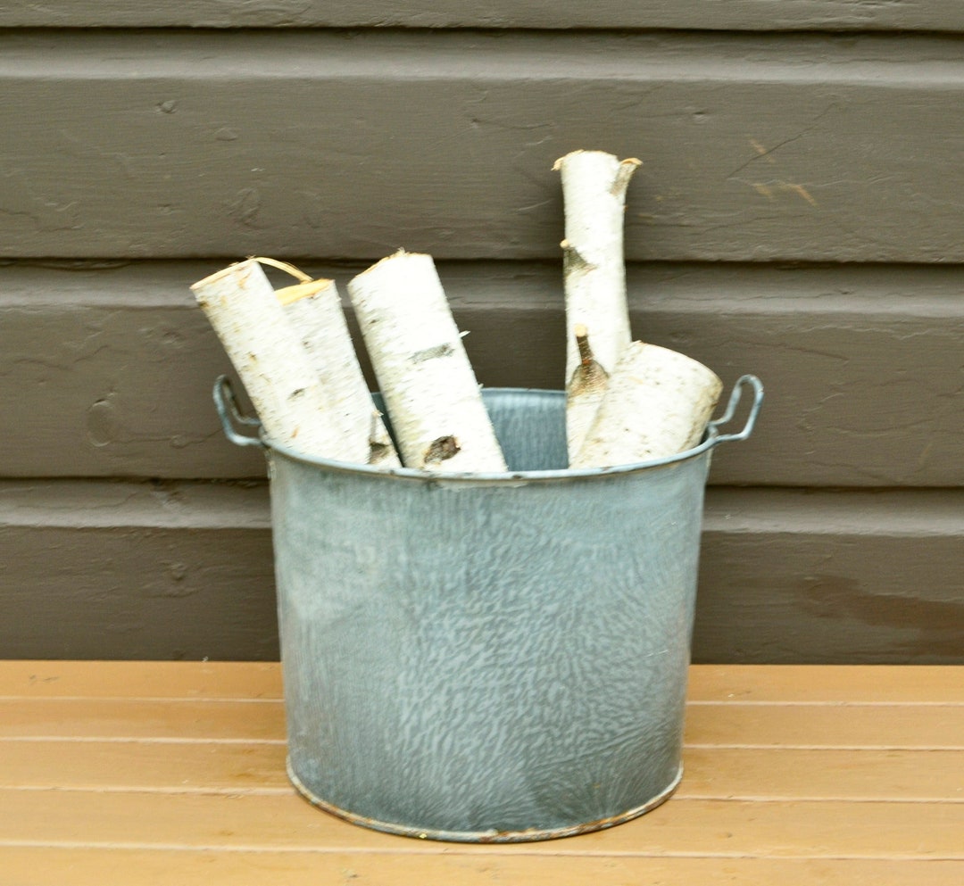 Large Enamel Pot, Vintage Graniteware Boiler, Large 12" Across Gray ...