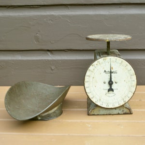 Antique Spring Scale With Pan, Old Auto Wate Scale, 25 Lb Spring Scale ...