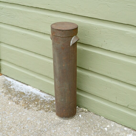 Tin Map Tube Vintage Blueprint Case Metal Map Case - Etsy