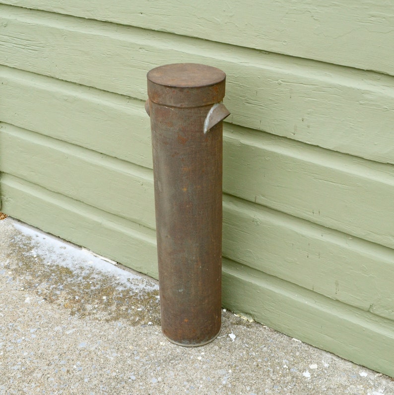 Tin Map Tube Vintage Blueprint Case Metal Map Case | Etsy