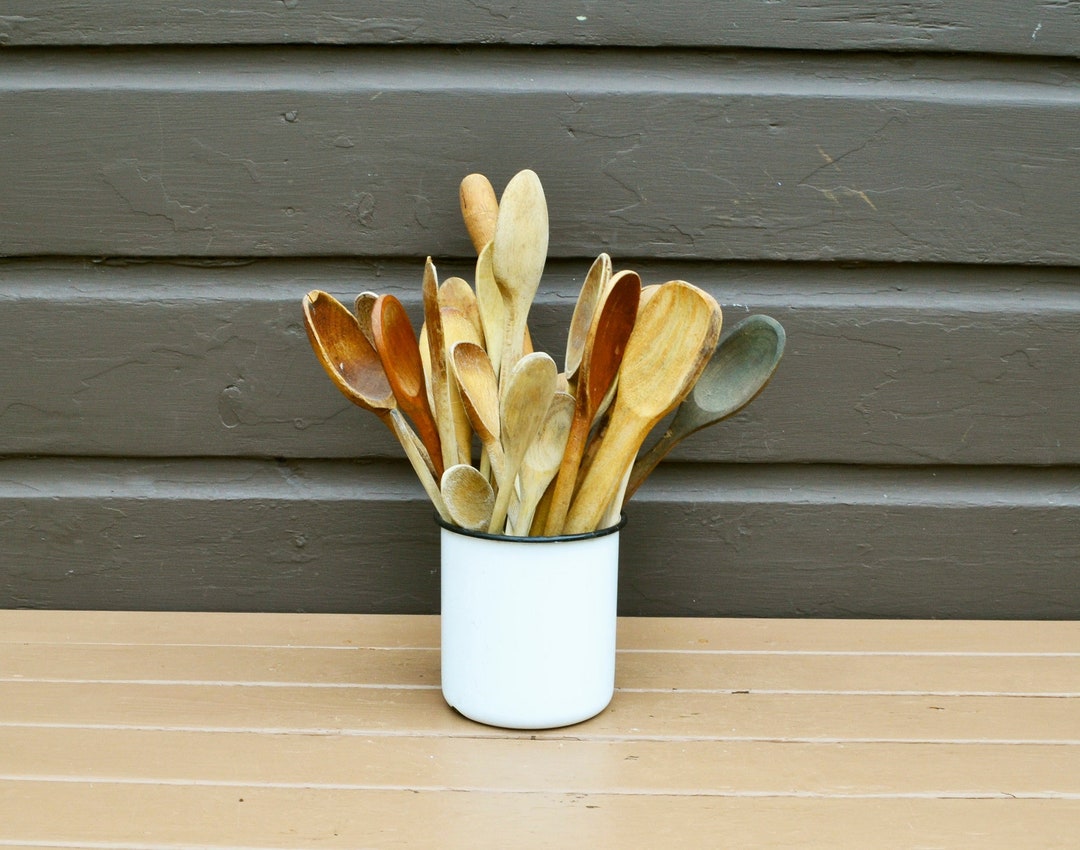 White Enamelware Can, Vintage White Enamel Bucket, Utensil Bucket - Etsy