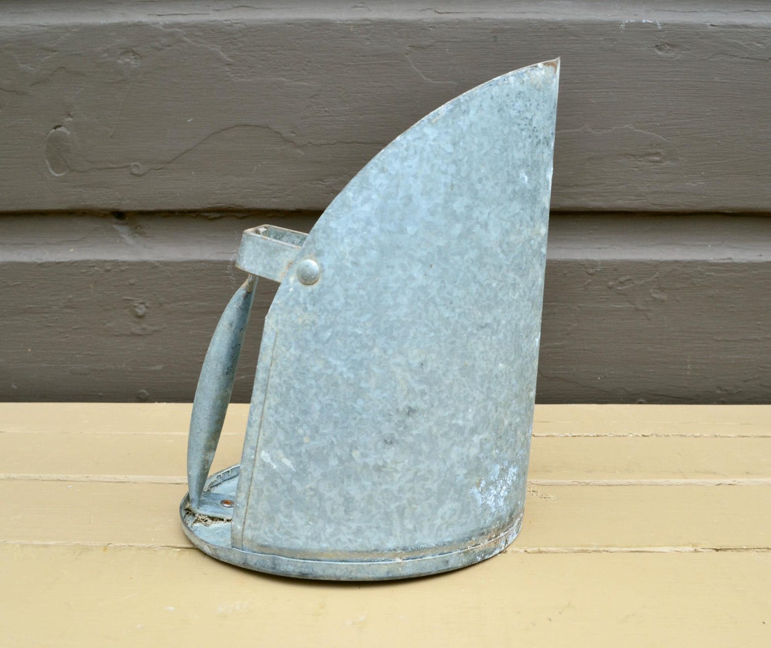 Old Grain Scoop, Vintage Galvanized Grain Scoop, Rustic Galvanized ...