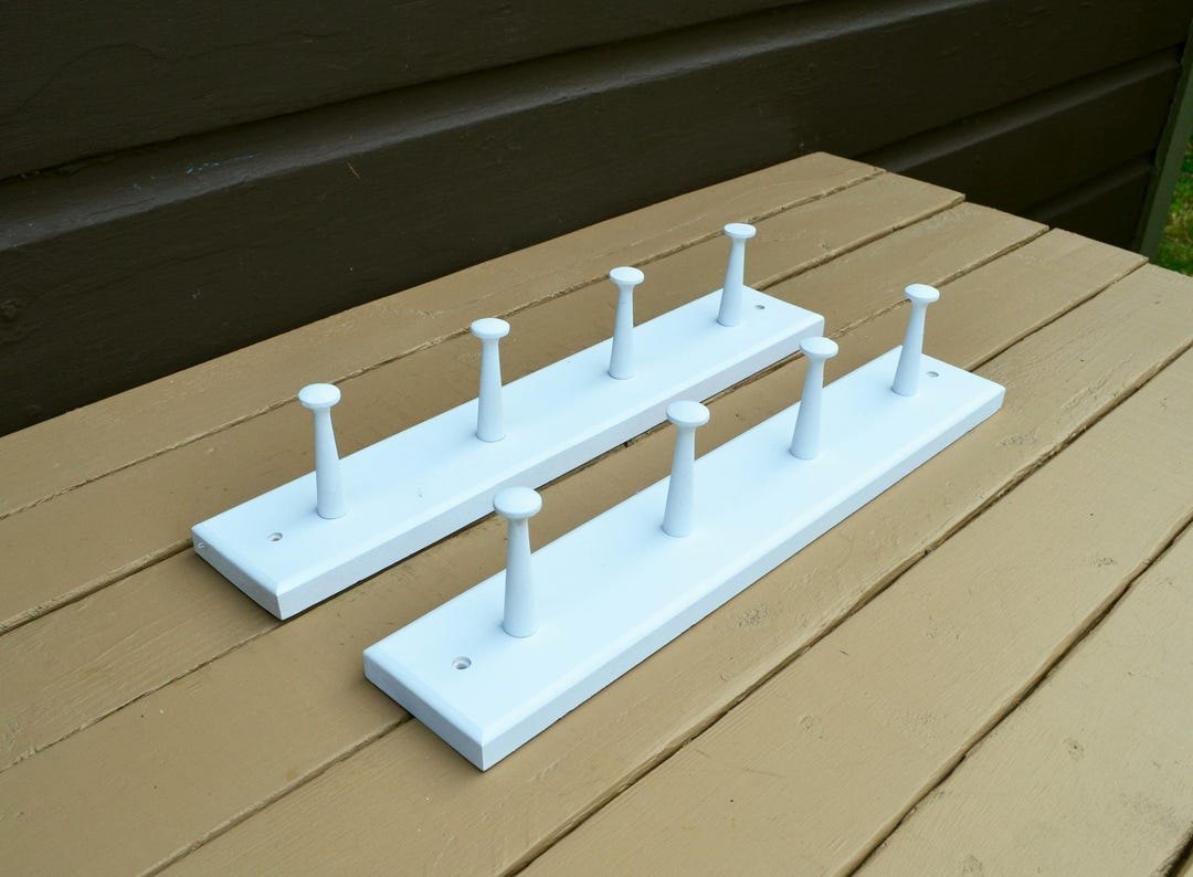 Pair Wooden Peg Racks, Cottage Coat Rack, 2 Vintage Hat and Coat Racks ...