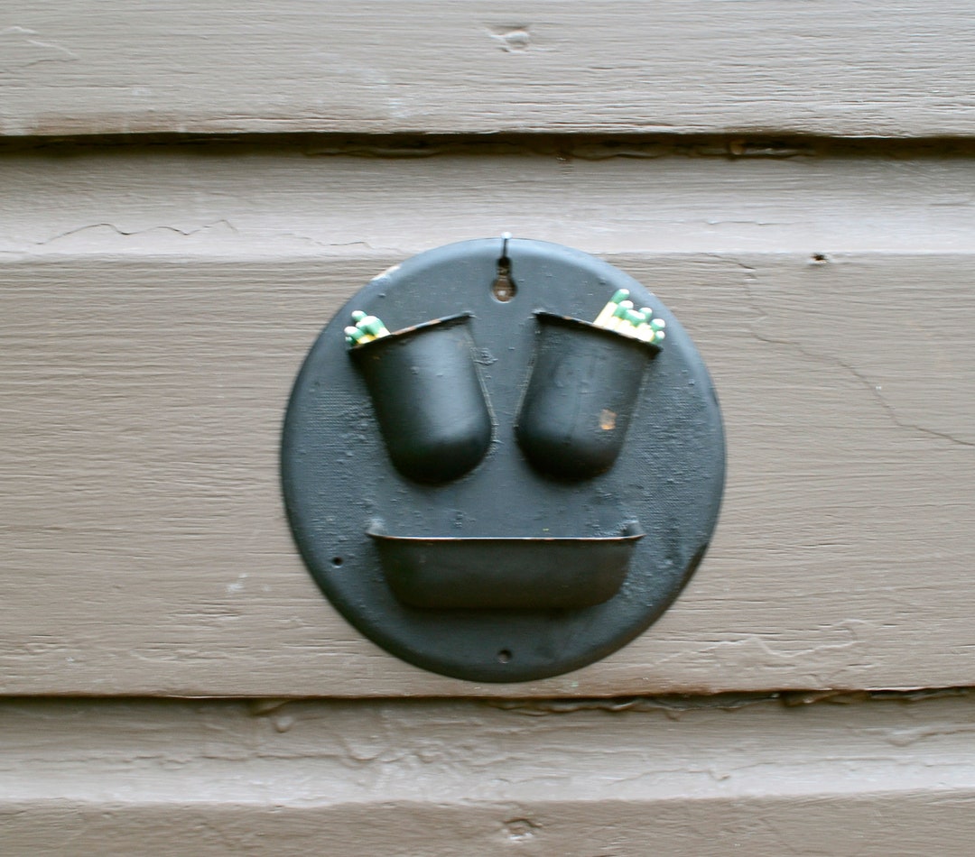 Iron Match Safe, Vintage Metal Wood Match Holder, Kitchen Stick Match ...