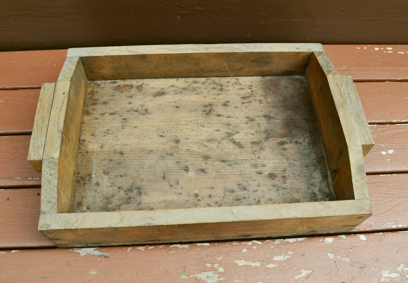 Antique Wooden Work Box, Old Barn Box, Tray Box, Farm Table Box, - Etsy