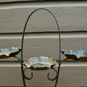 Wrought Iron Plant Stand, Beautiful Vintage Flower Stand, Rustic Metal ...
