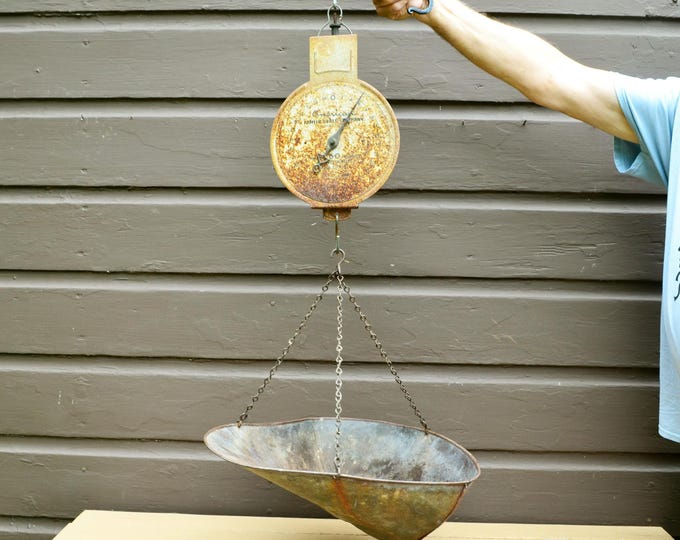 Rustic Hanging Scale, Old Produce Scale, Antique 60lb Hanging Scale ...