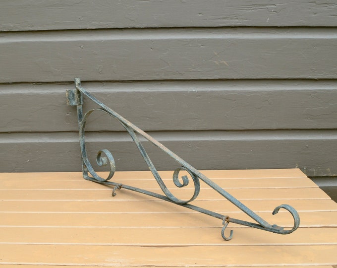 Iron Sign Holder, Vintage Pole Sign Bracket, Large Scroll Sign Bracket ...