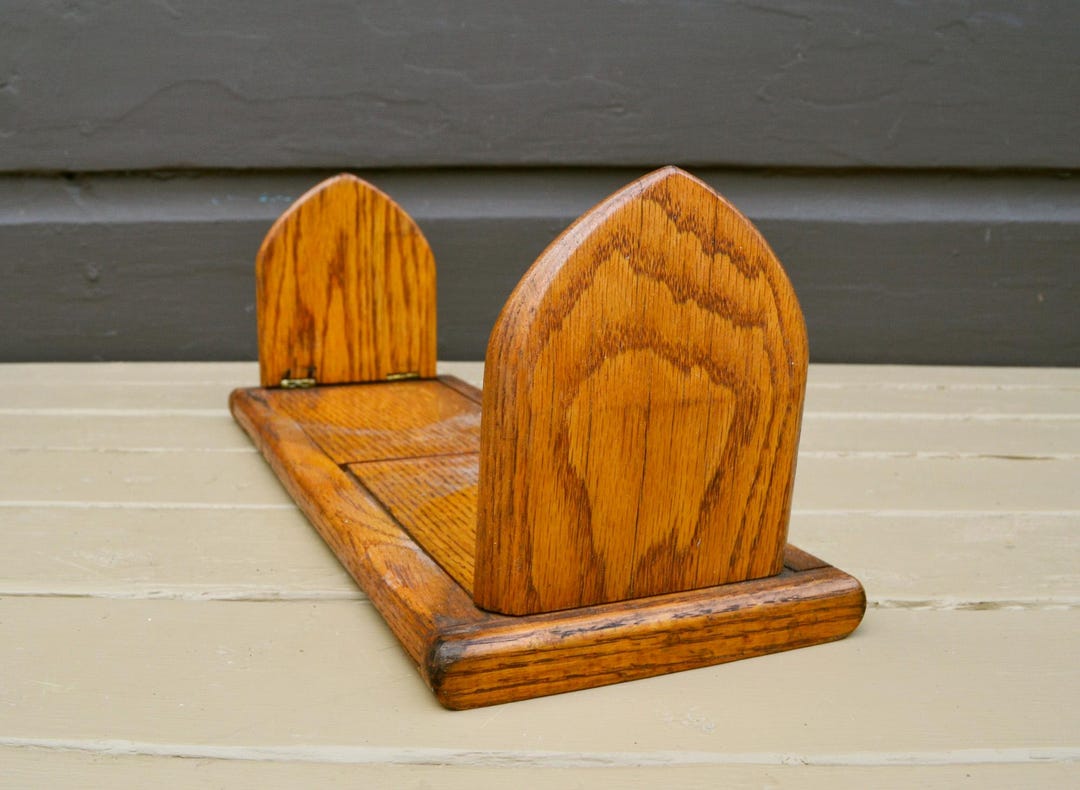 Sliding Book Rack, Antique Wooden Book Holder, Adjustable Bookends ...