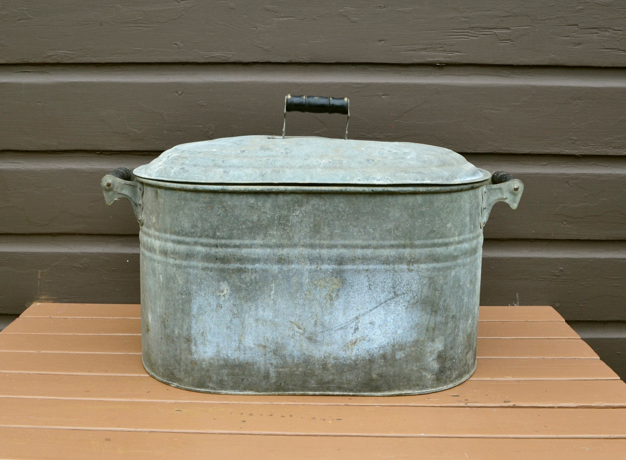 Rustic Galvanized Canning Boiler Large Vintage Galvanized | Etsy